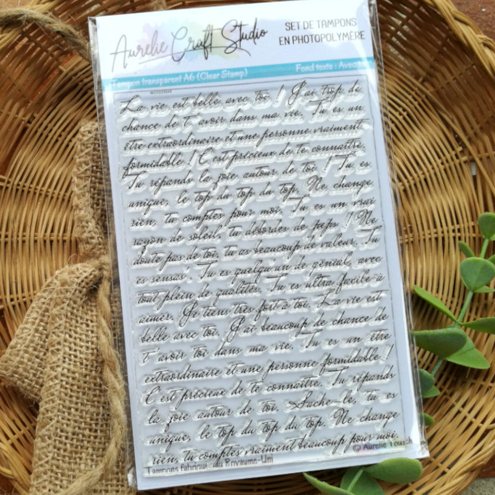 Tampons transparents - Fond texte : Avec toi – Aurelie Craft Studio
